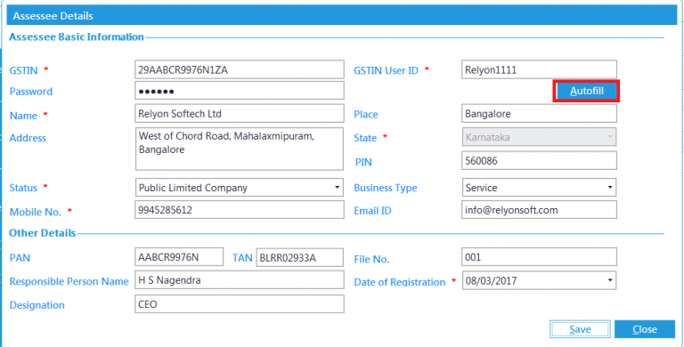 GSTR-1 JSON creation and upload using Saral GST - Step 2