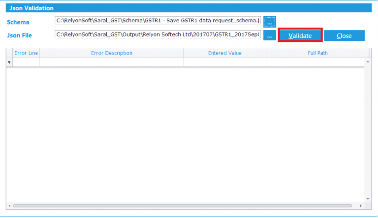 GSTR-1 JSON creation and upload using Saral GST - Step 2 GSTR-1 JSON creation and upload using Saral GST - Step 2